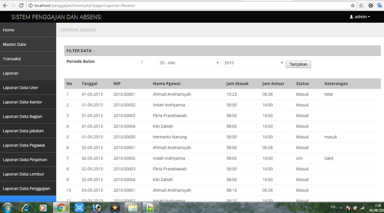 Download Program Penggajian dan Absensi V2 Terbaru Berbasis WEB PHP ...