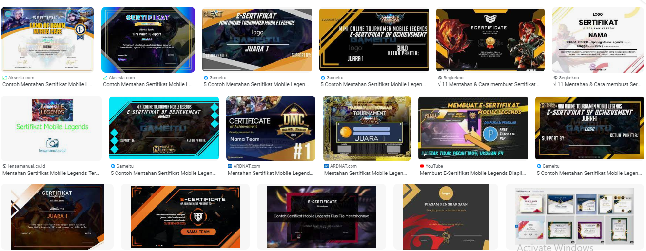 100+ Download Template Sertifikat Mobile Legends 2023 Kosong Polosan ...