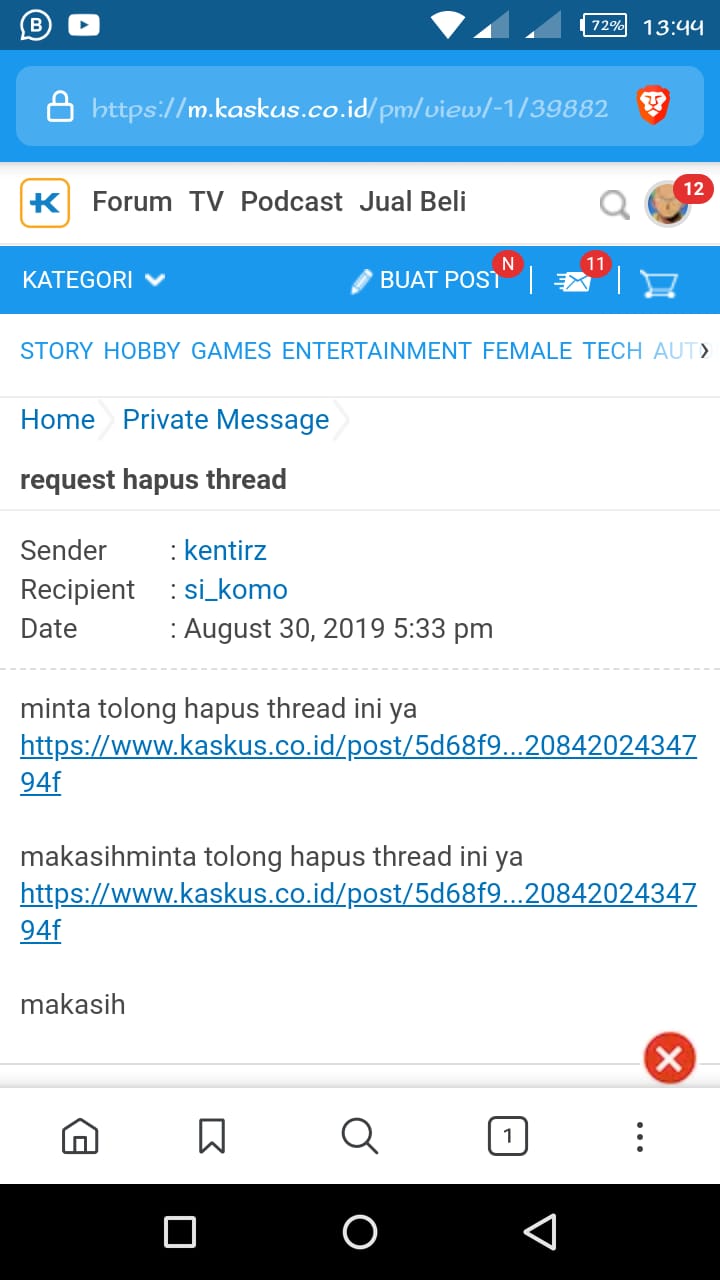 Permohonan kepada KASKUS SUPPORT untuk menghapus Thread pencemaran nama ...